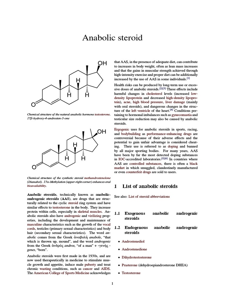 List of Anabolic Steroid | PDF | Androgen | Testosterone