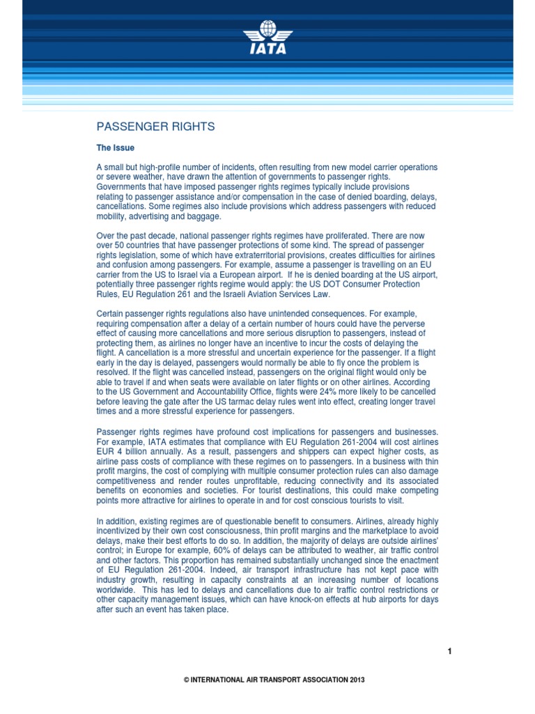IATA Passenger Rights | PDF | Airlines | Social Institutions