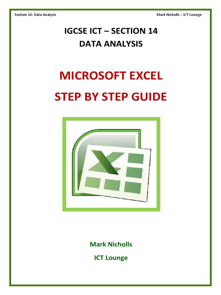Data Analysis Step by Step Booklet - ICT | PDF | Spreadsheet | Comma ...