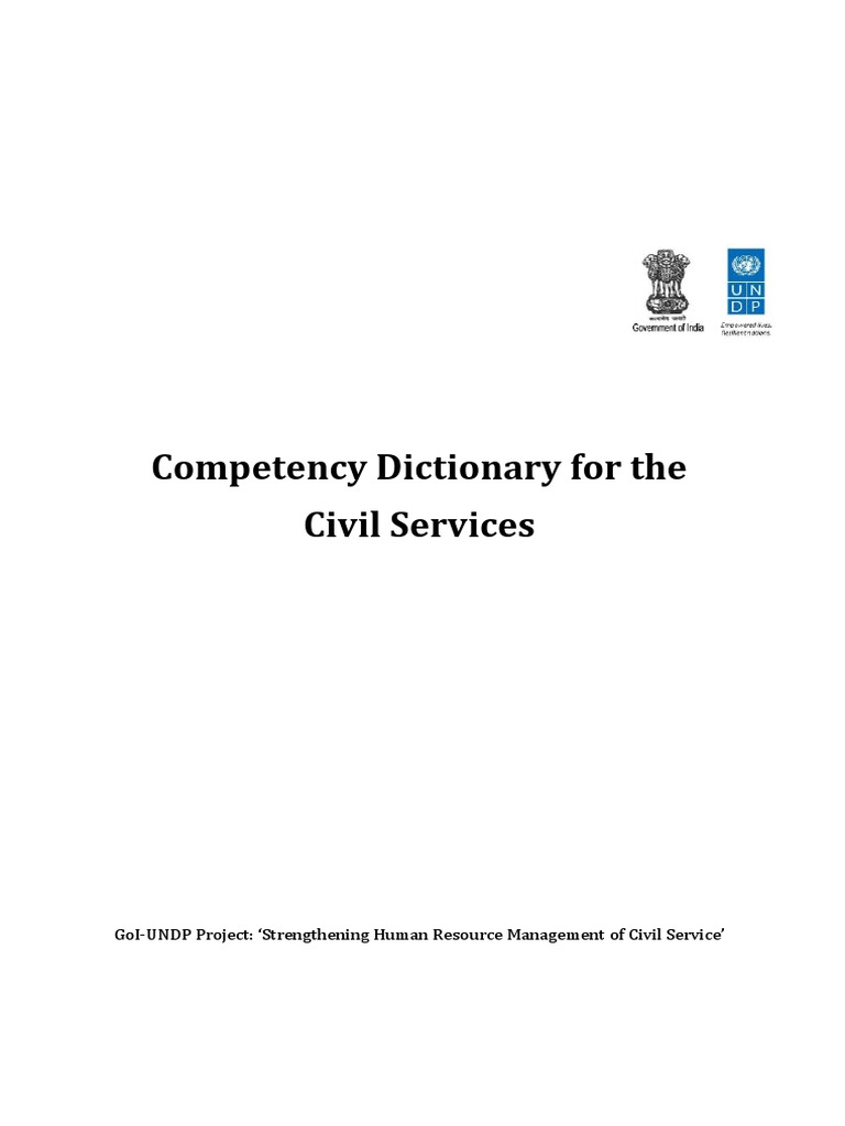 Competency Dictionary For The Civil Services | PDF
