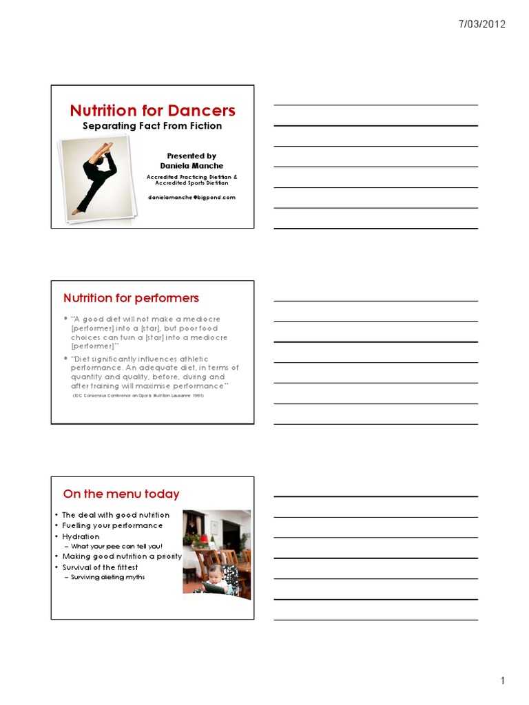 Nutrition For Dancers - PDF Handout | PDF | Dieting | Nutrition