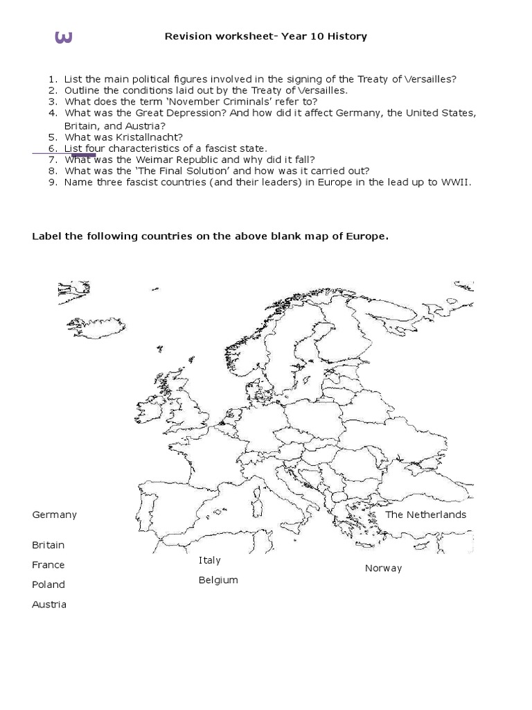 Revision Worksheet | PDF | Nazi Germany | World War II