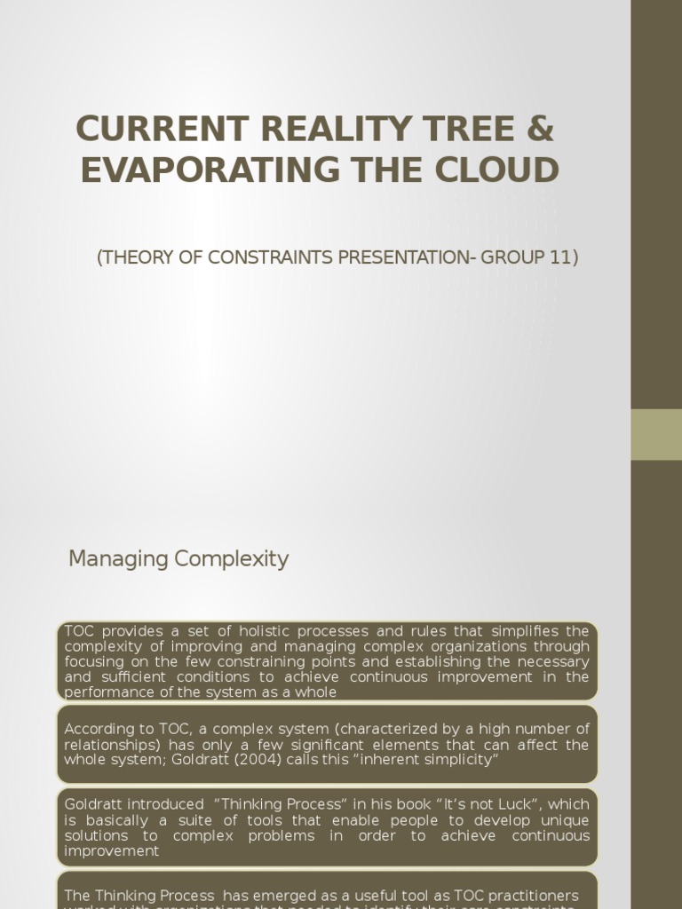 Group11 - Current Reality Tree & Cloud | PDF | Causality | Systems Theory
