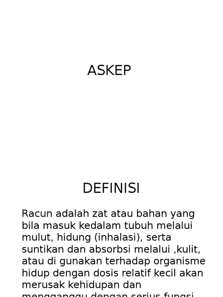 Askep Keracunan | PDF