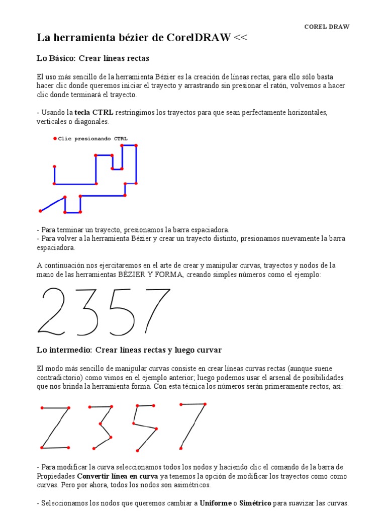 Creación de Curvas con Bézier en CorelDRAW | PDF | Point and Click ...