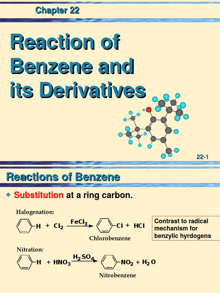 22 reactions of benzene.ppt | Chlorine | Organic Chemistry