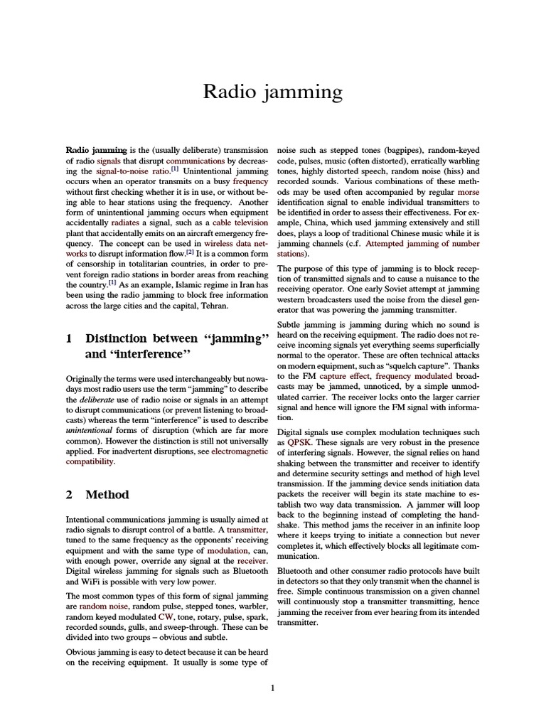 Radio Jamming Pdf Broadcast Engineering Electronic Engineering