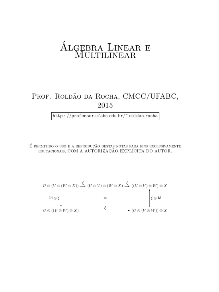 2015.1 Algebra Linear e Multilinear Ufabc | PDF | Vetor euclidiano ...