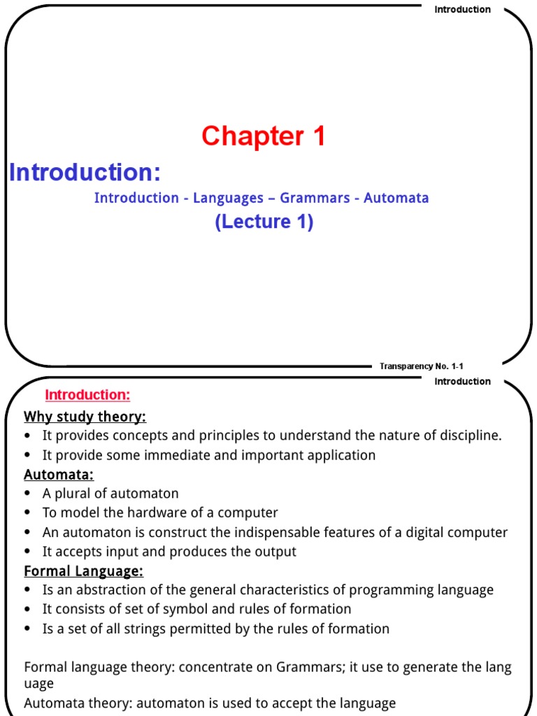 Chapter 01 - Introduction | PDF | Automata Theory | String (Computer Science)