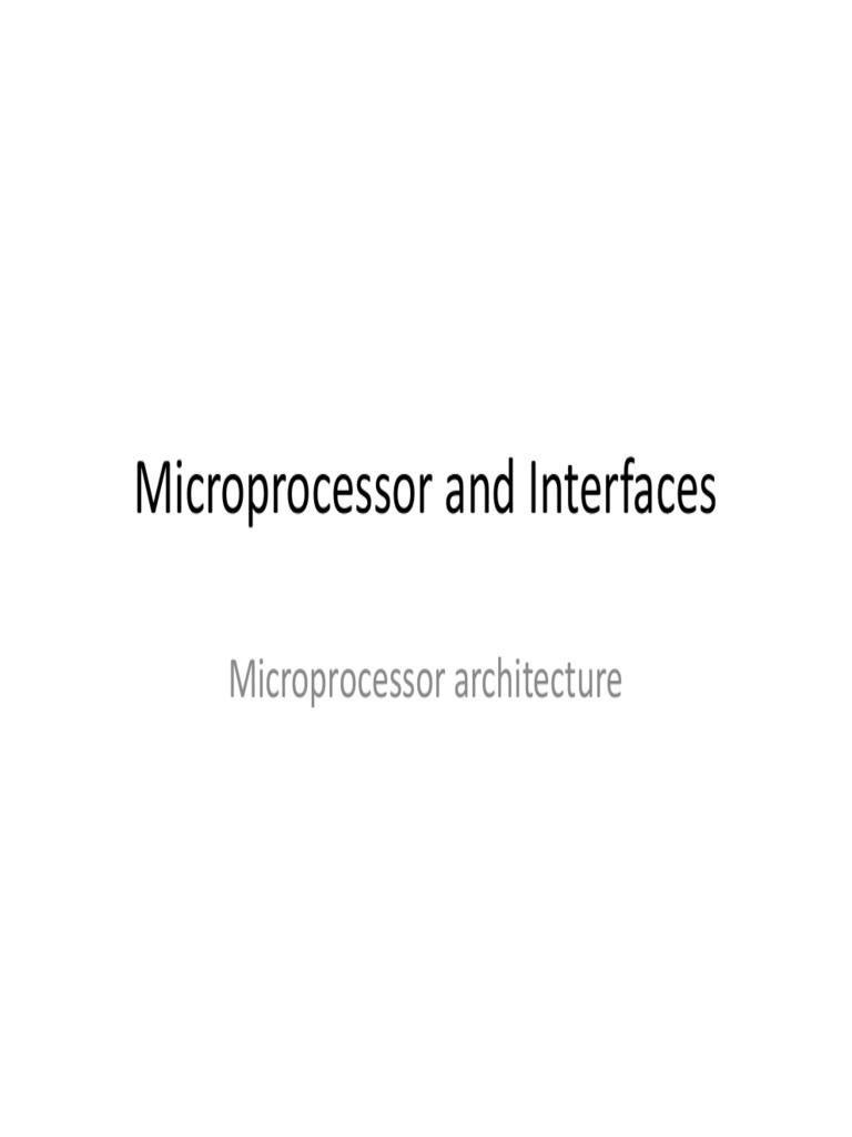 1 Microprocessor Architecture | PDF | Central Processing Unit | Input ...