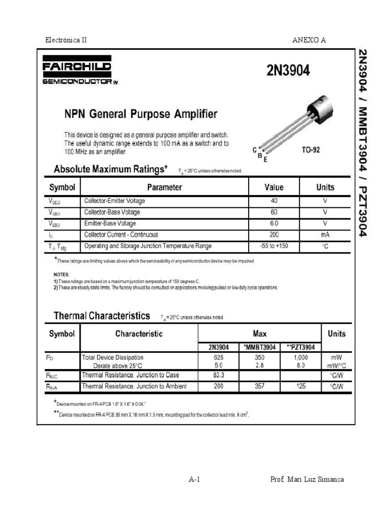 2N3904 DataSheet | PDF