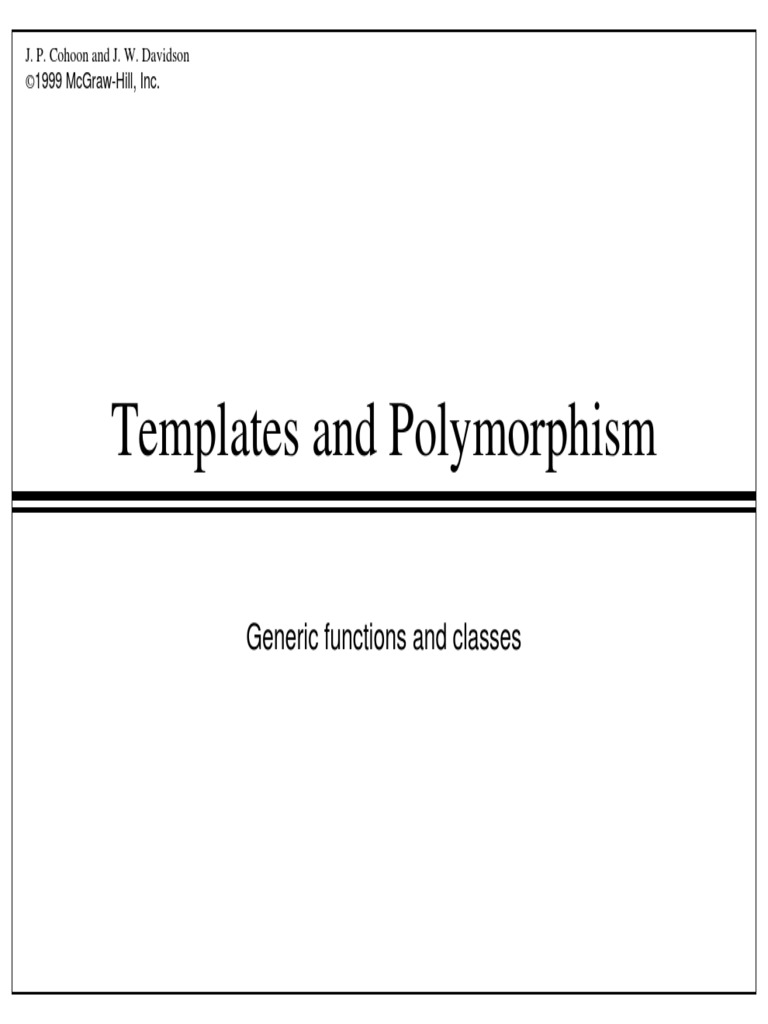 Templates and Polymorphism | PDF | Class (Computer Programming) | C ...