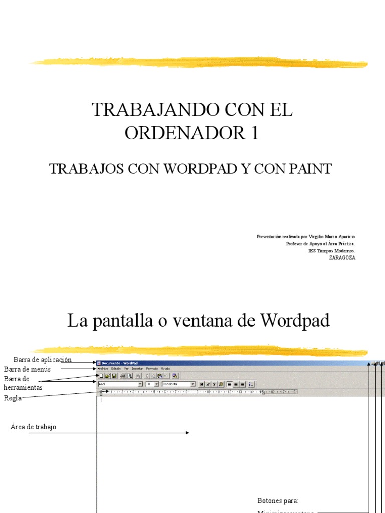 Wordpad y Paint | Ventana (informática) | Informática