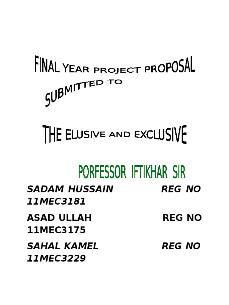 Final Year Project Proposal | PDF | Vehicles | Mechanical Engineering