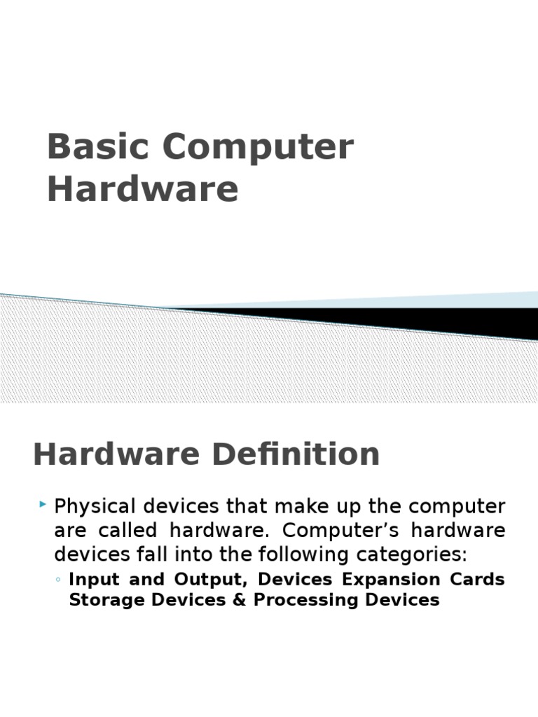 Computer Hardware Basic Input and Output Devices | PDF | Computer Data ...