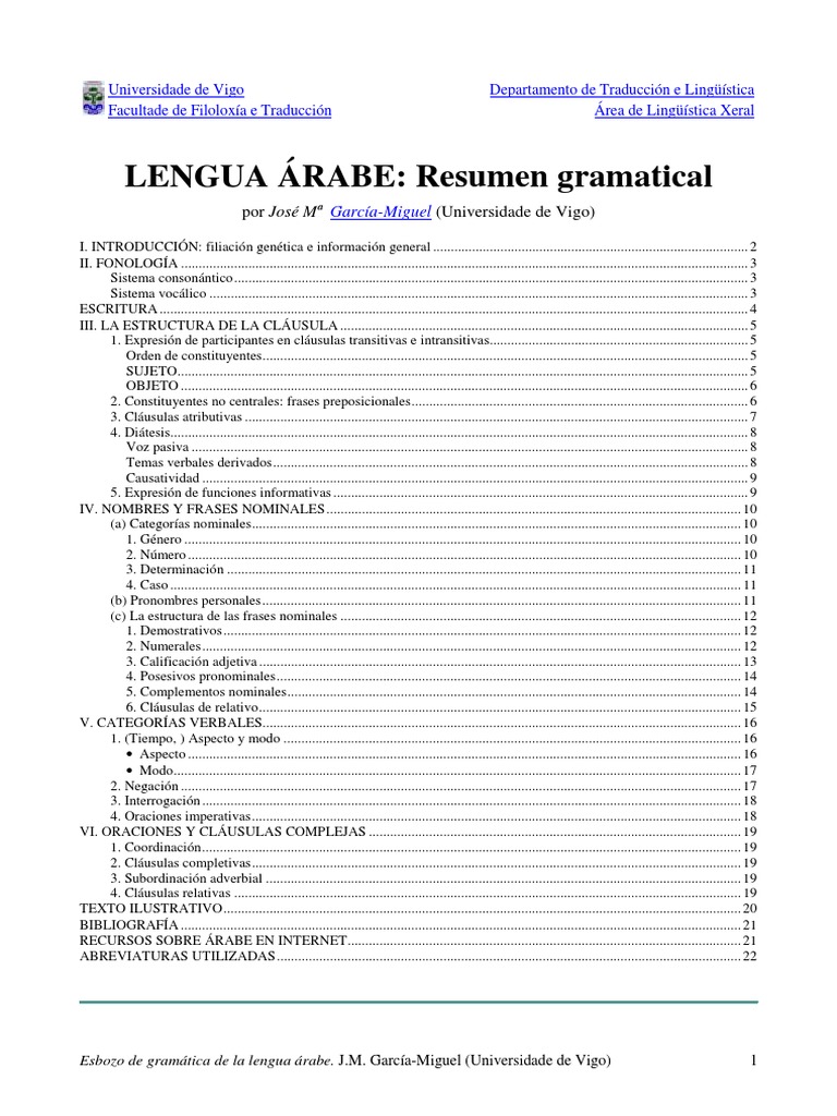 Gramatica Arabe - Curso de Gramatica Árabe | PDF | Arábica | Verbo