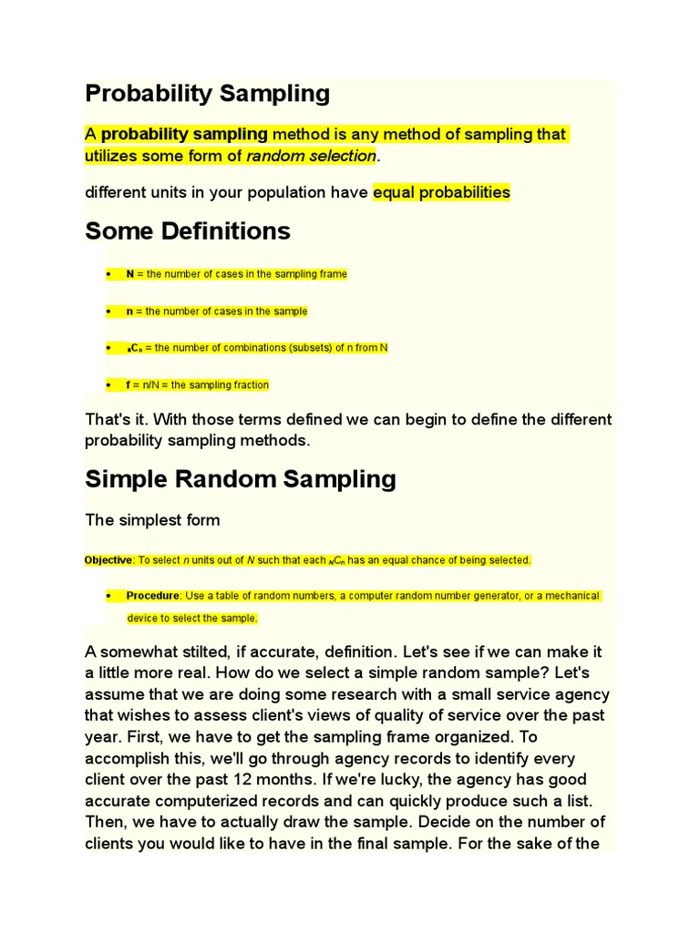 Probability Sampling | PDF | Stratified Sampling | Sampling (Statistics)