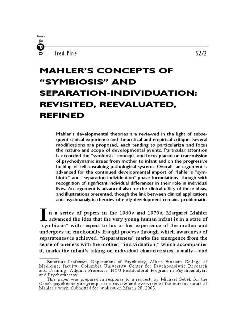 Margaret Mahler Pdf Object Relations Theory Psychoanalysis