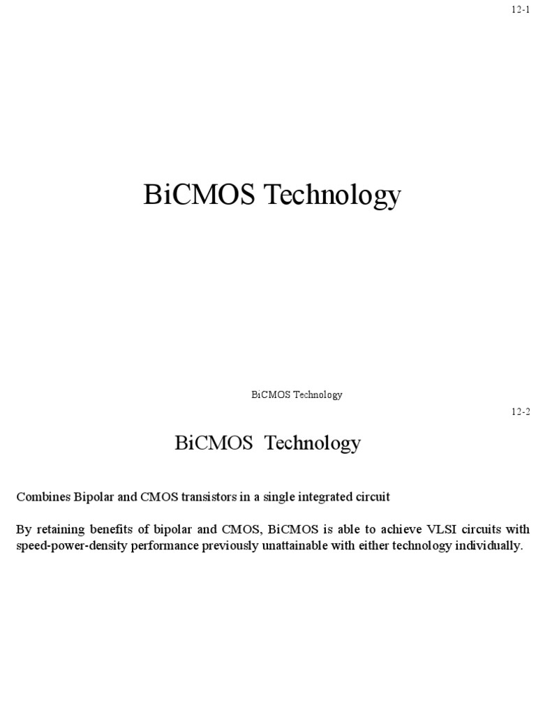 BiCMOS Technology | PDF | Cmos | Bipolar Junction Transistor