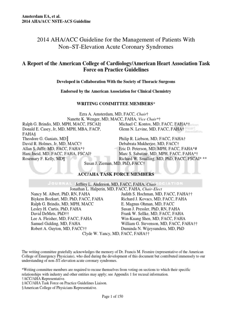 Circulation 2014 IAM PDF | PDF | Myocardial Infarction | Coronary ...