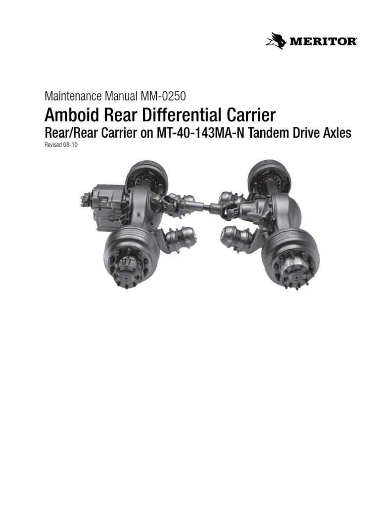 Meritor Axle MT 40 143MA N | PDF | Gear | Axle