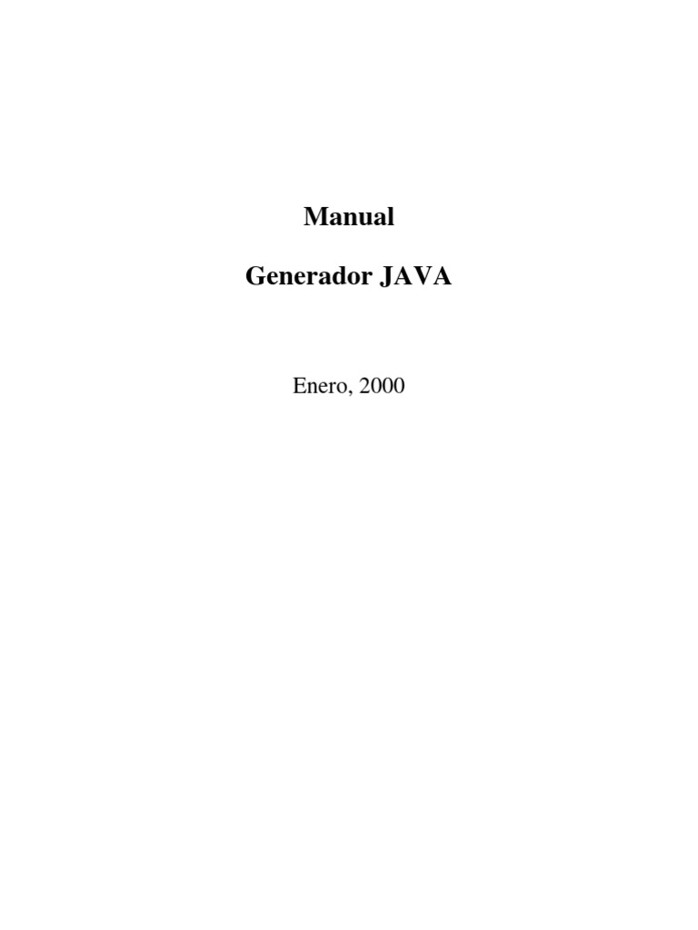 Manual (Generador Java) | PDF | Java (lenguaje de programación) | Compilador