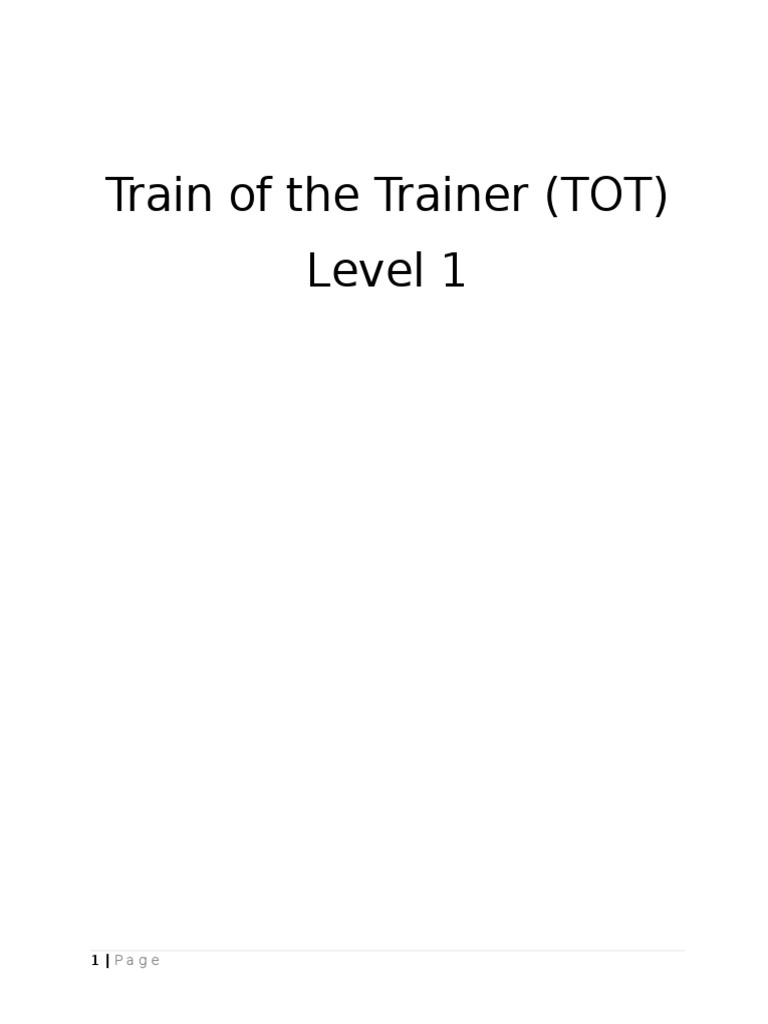 TOT Material | Download Free PDF | Facilitator | Competence (Human ...