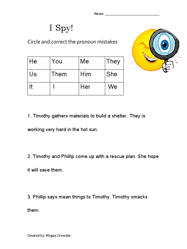 I Spy Assessment 1 | PDF