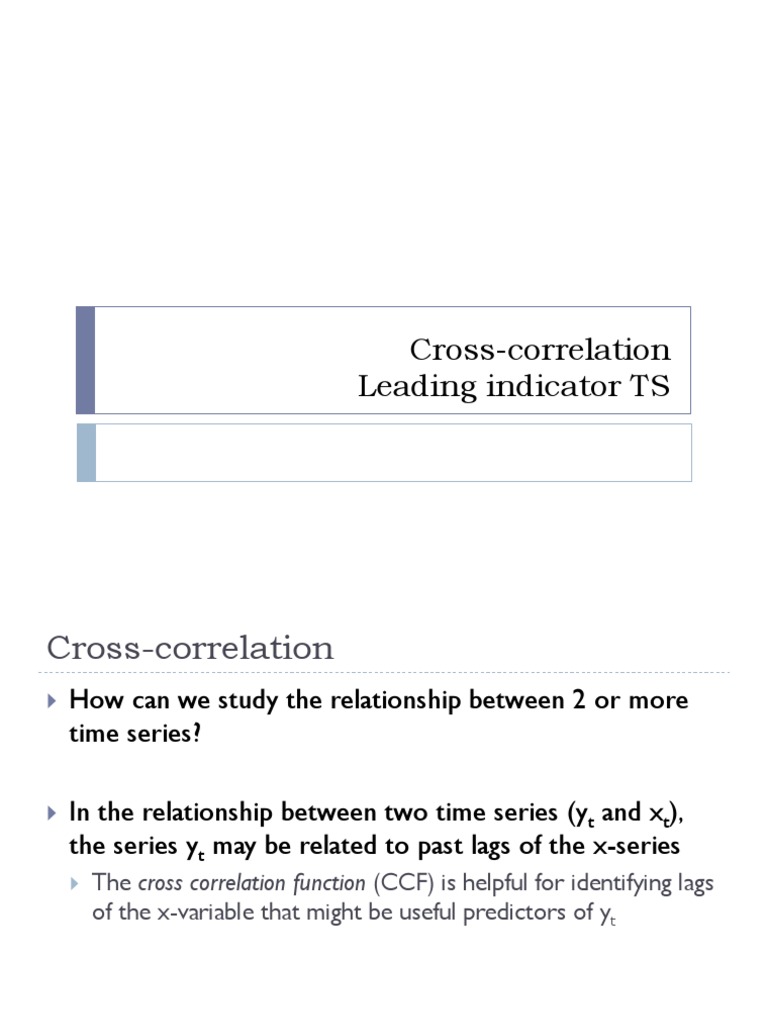 Cross-Correlation Leading Indicator TS | PDF | Correlation And Dependence | Errors And Residuals