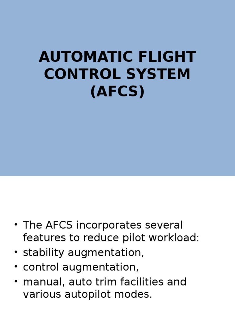 Automatic Flight Control System (Afcs) | PDF