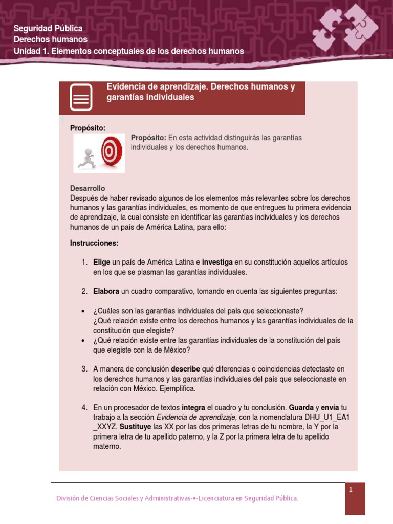 SDHU - U1 - EA1 - Evidencia de Aprendizaje. Derechos Humanos y ...
