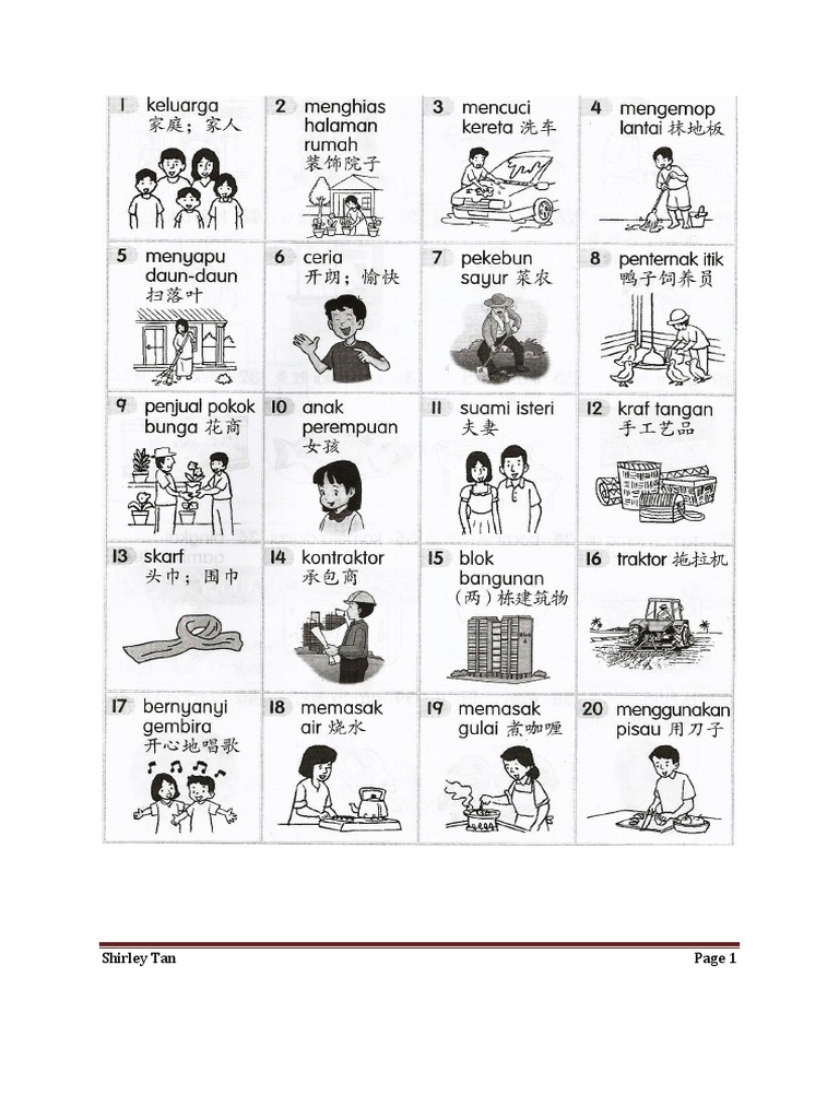 Kosa Kata Tahun 2 | PDF