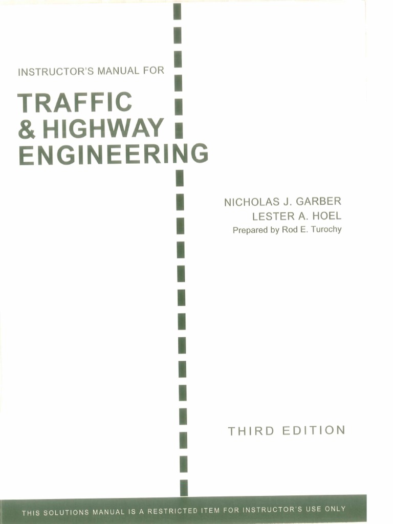Traffic and Highway Engineering-Solutions Manual PDF | PDF