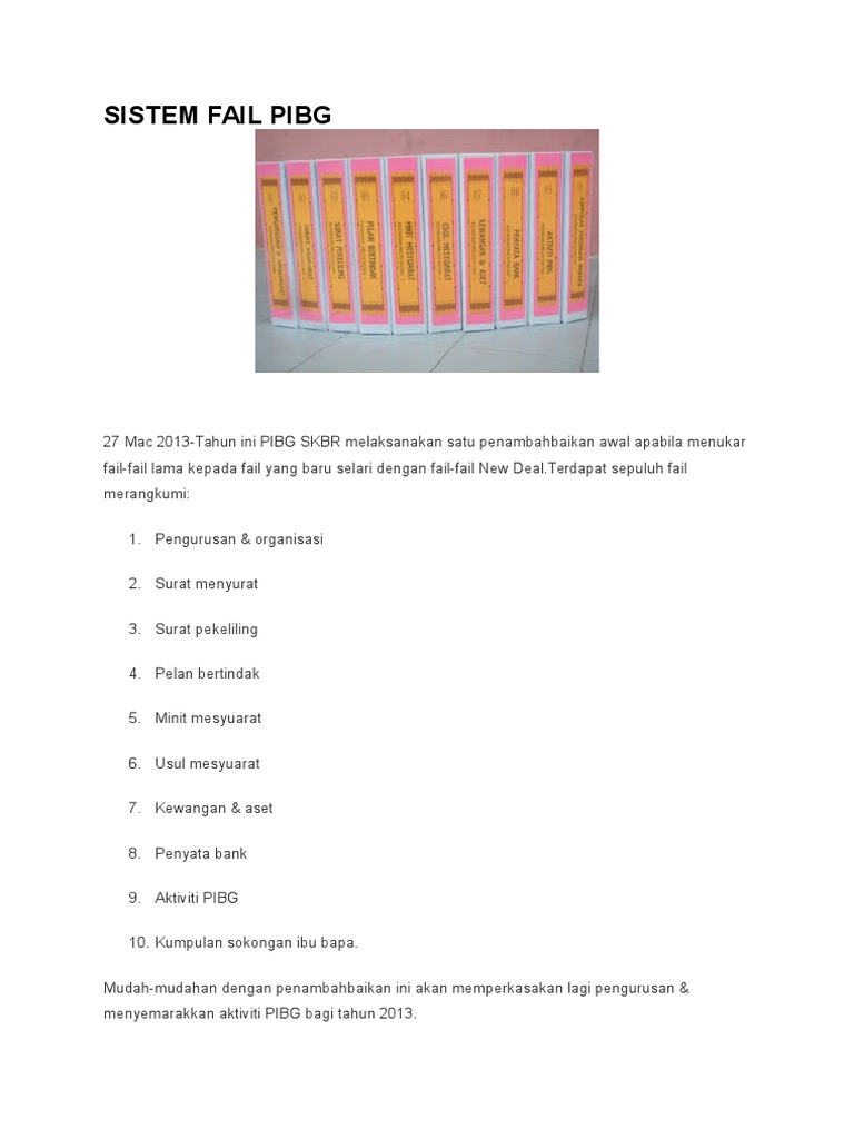 Sistem Fail Pibg | PDF