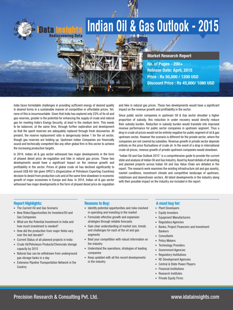 Indian Oil and Gas Outlook 2015 | PDF | Petroleum | Natural Gas