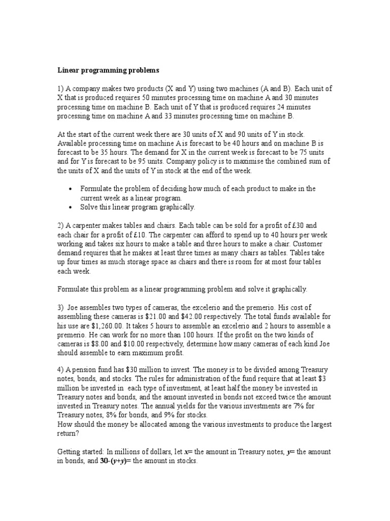 Linear Programming Examples | PDF | Linear Programming | United States ... Linear Programming Examples | PDF | Linear Programming | United States ...