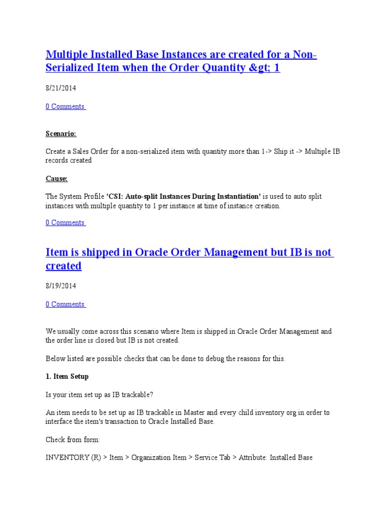 Installed Base Blog | PDF | Default (Computer Science) | Oracle Database