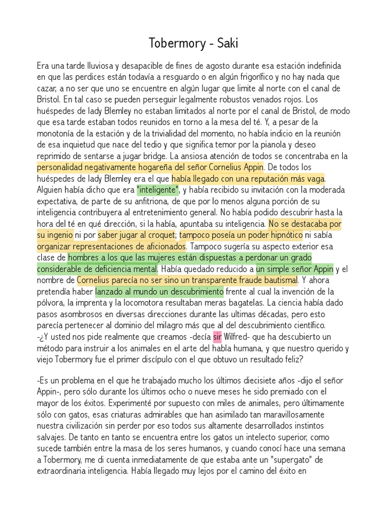 Tobermory - Saki | PDF | Gatos