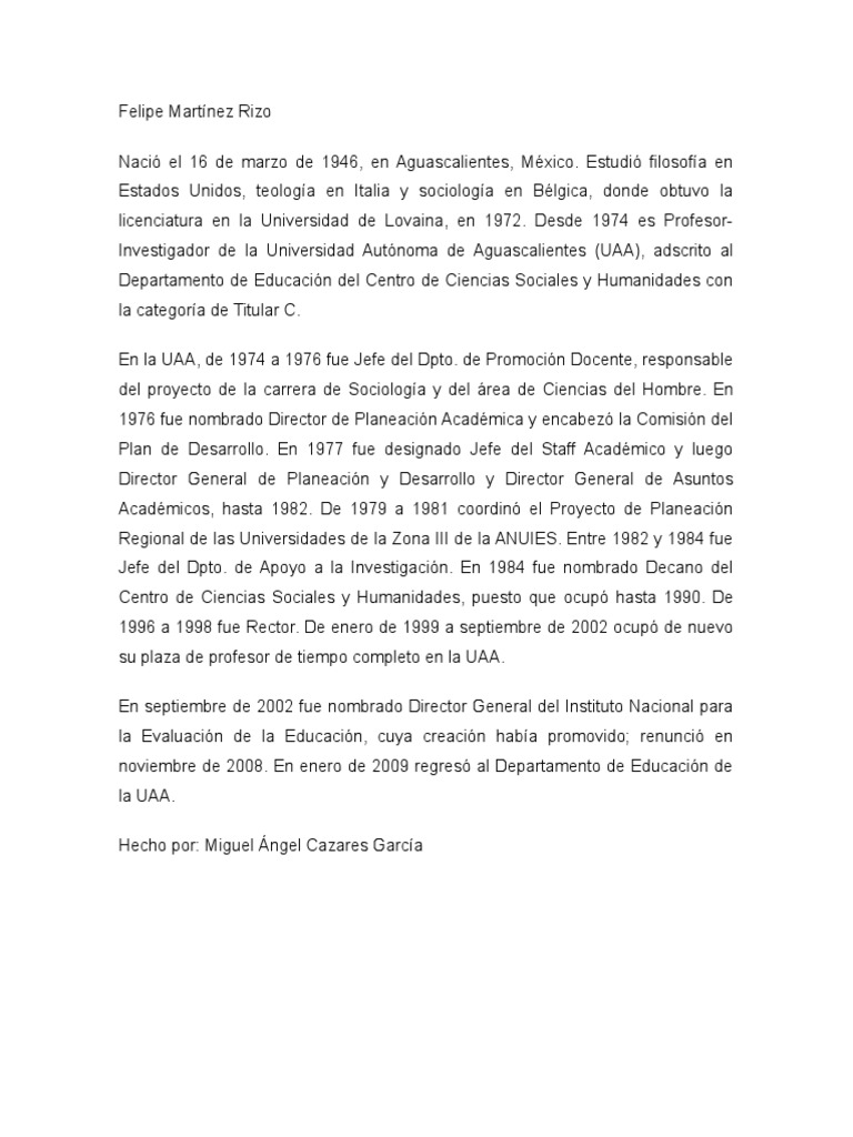 Felipe Martínez Rizo | PDF
