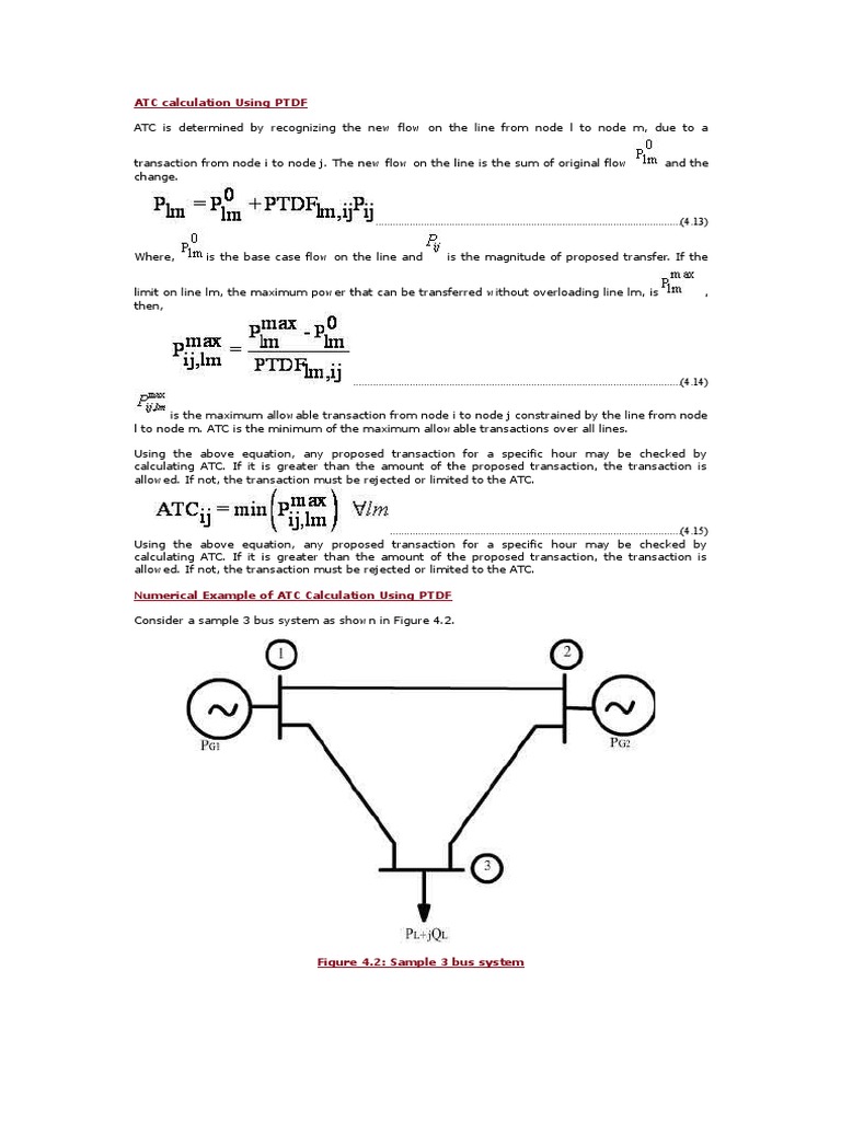 ATC Calculation Using PTDF | PDF | Applied Mathematics | Teaching ...