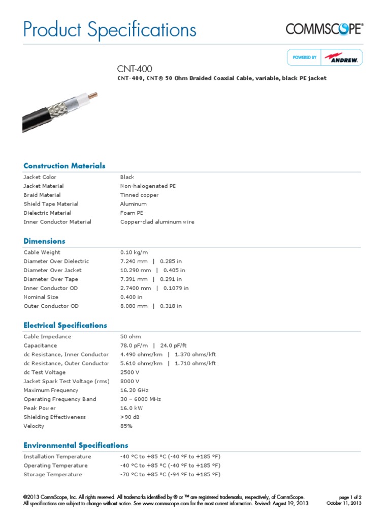 Product Specifications Product Specifications: CNT CNT - 400 400 | PDF
