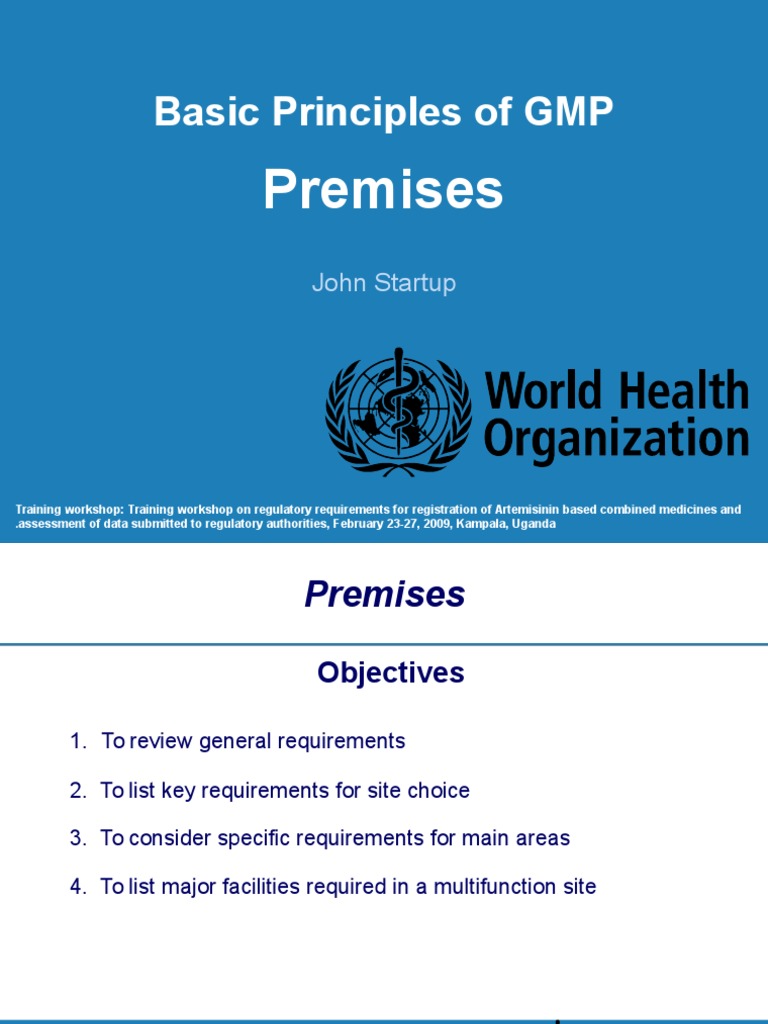 Basic Principles of GMP: Premises | PDF | Ventilation (Architecture) | Dust