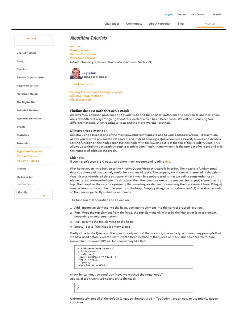 Algorithm Tutorials Pdf Graph Theory Discrete Mathematics