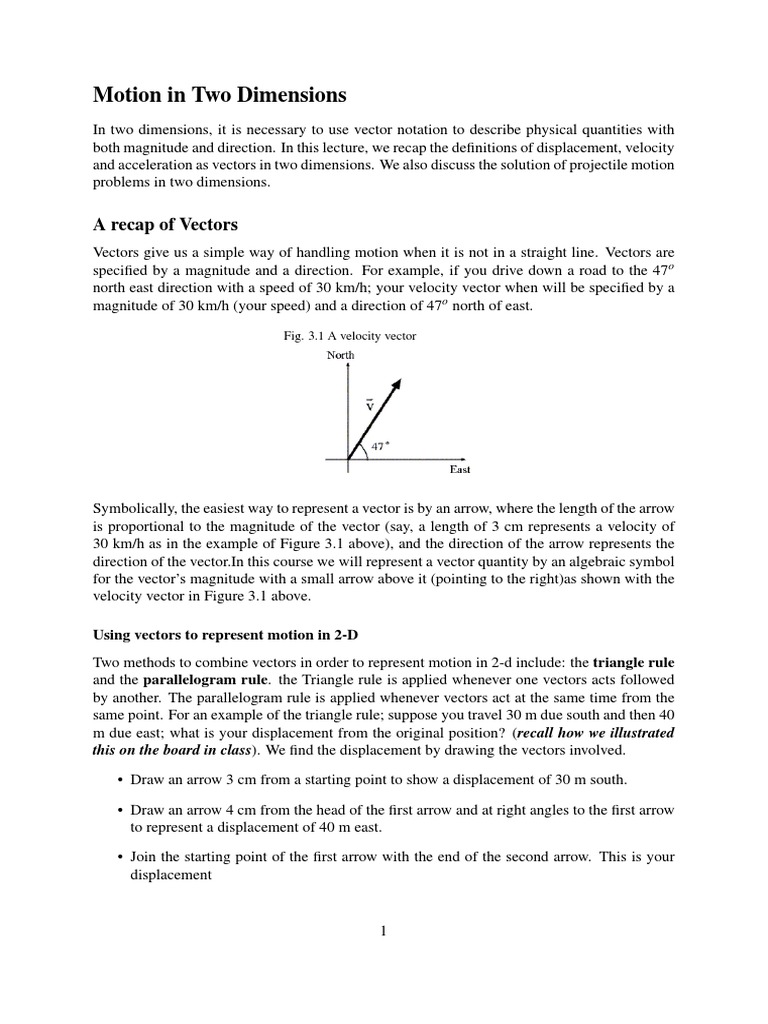 Lecture3-Motion in 2D | PDF | Euclidean Vector | Acceleration