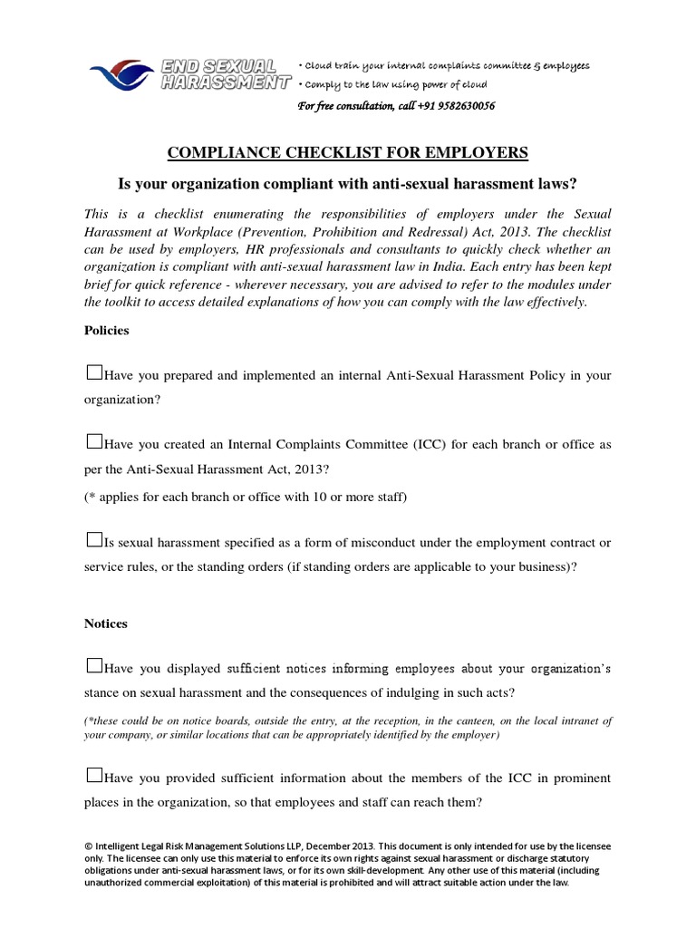 Compliance Checklist | PDF