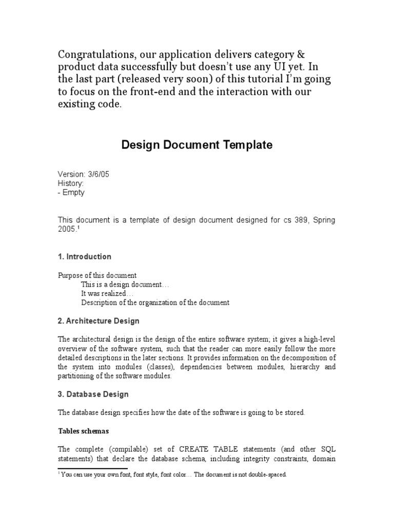 Design Doc Sample | PDF