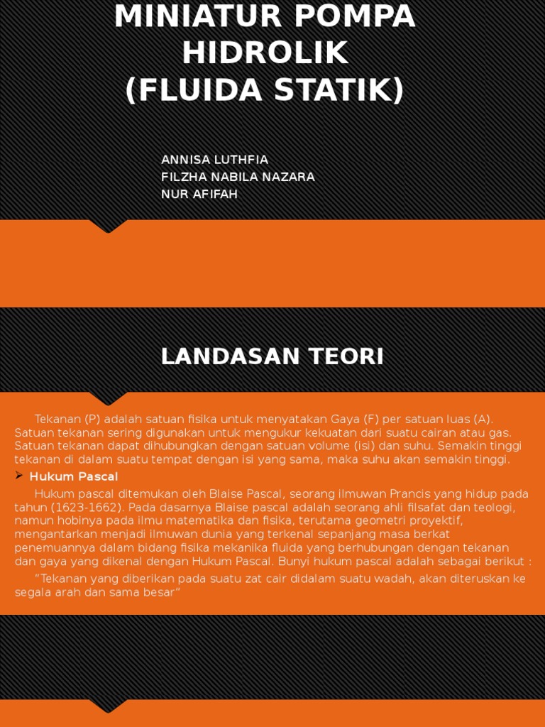 Miniatur Pompa Hidrolik | PDF