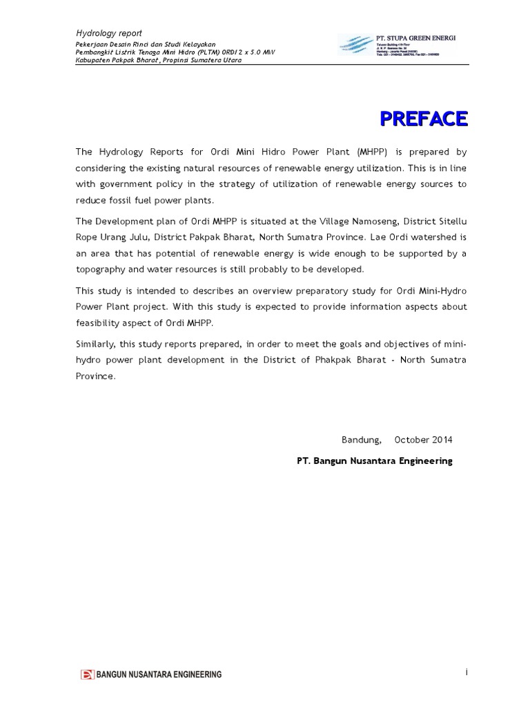 Analysis of Hydrological Data and Design Flood Calculation for the ...