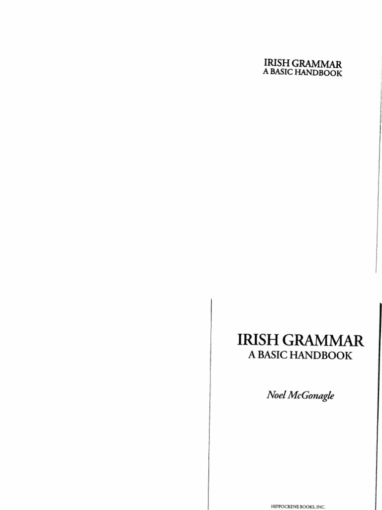 Irish Grammar a Basic Handbook