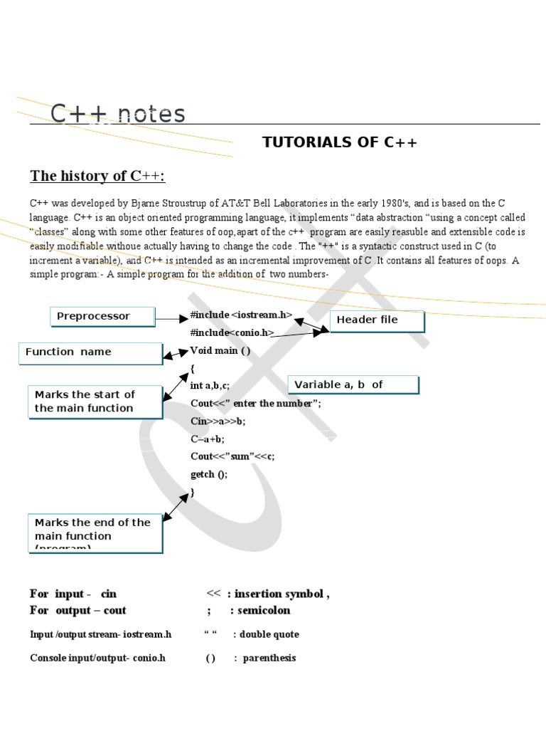 C++ Summarized Notes | PDF | Control Flow | Subroutine